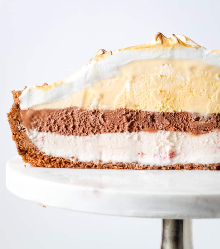 Neopolitan Baked Alaska Pie - Everyday Pie