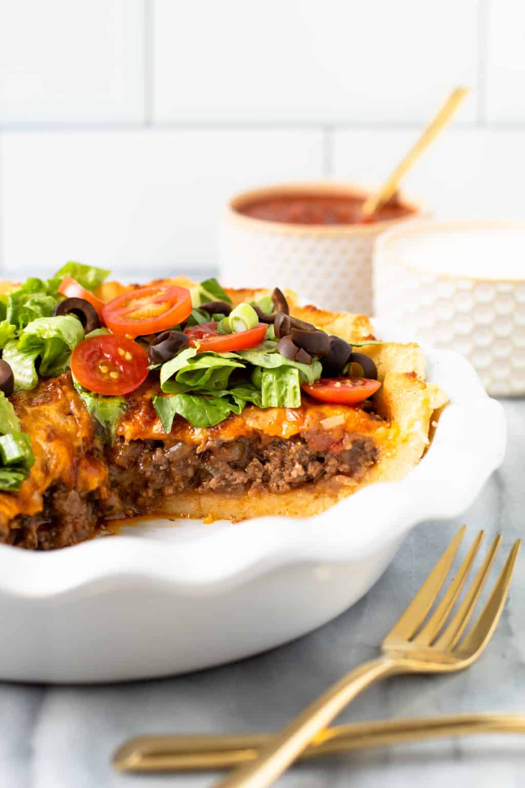 Classic Beef Taco Pie with an Easy Masa Crust - Everyday Pie