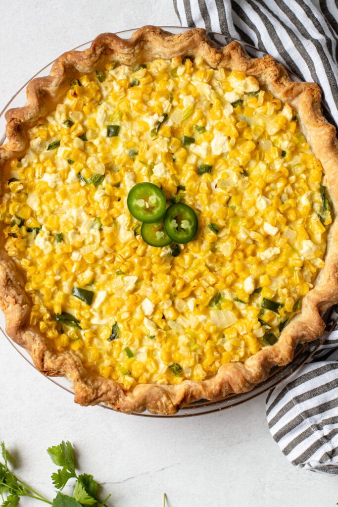 Fresh Corn, Hot Pepper, and Feta Savory Pie - Everyday Pie